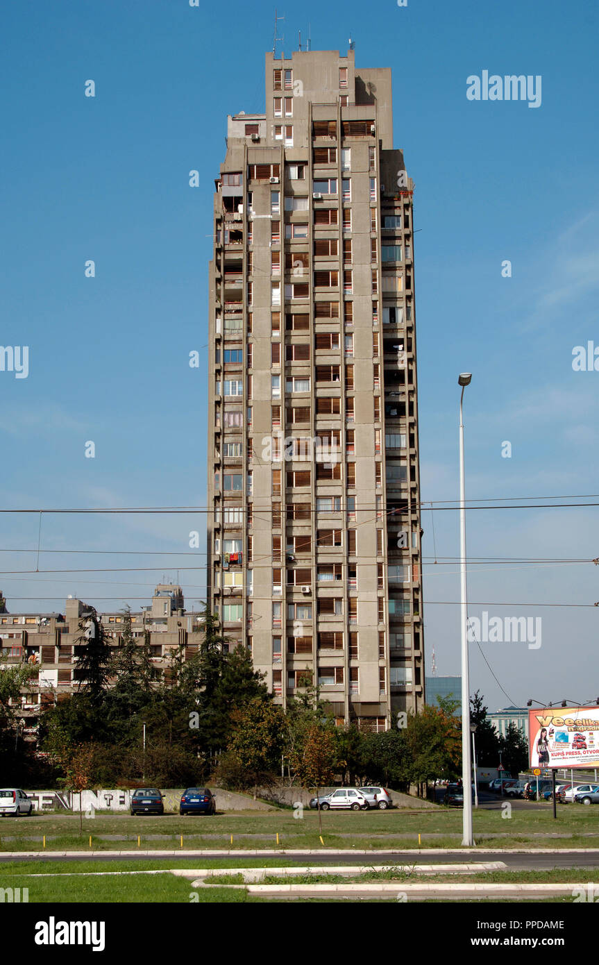 REPUBLIC OF SERBIA. BELGRADE. Communist-era buildings. Soviet-style ...