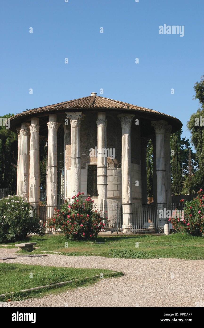 Italy. Rome. The circular temple of Hercules Victor. Built in the 2nd ...