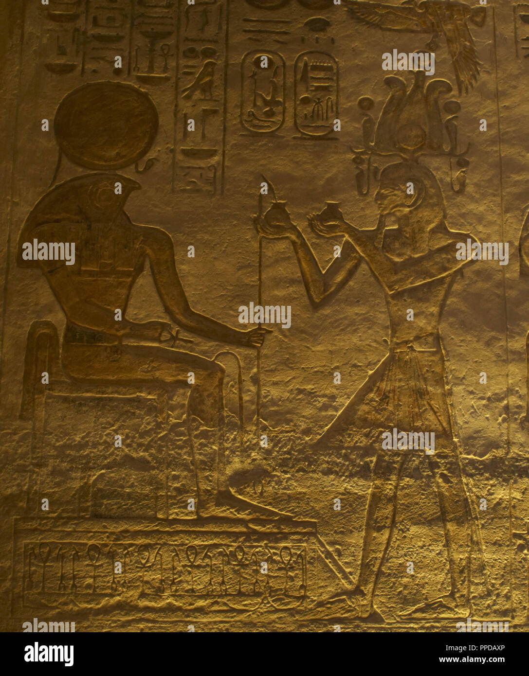 Egyptian art. Great Temple of Ramses II. 19th Dynasty. Relief depicting ...