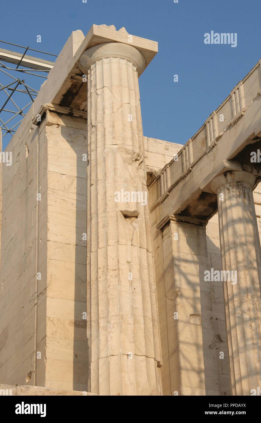 Greek Art. The Propylaea. In 437 BC Mnesicles started building the ...