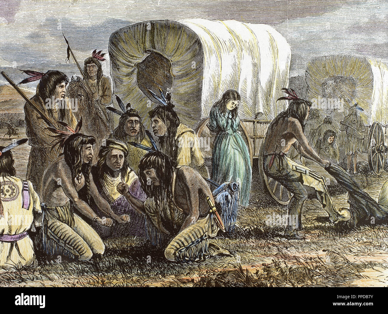 Indian attack settler hi-res stock photography and images - Alamy