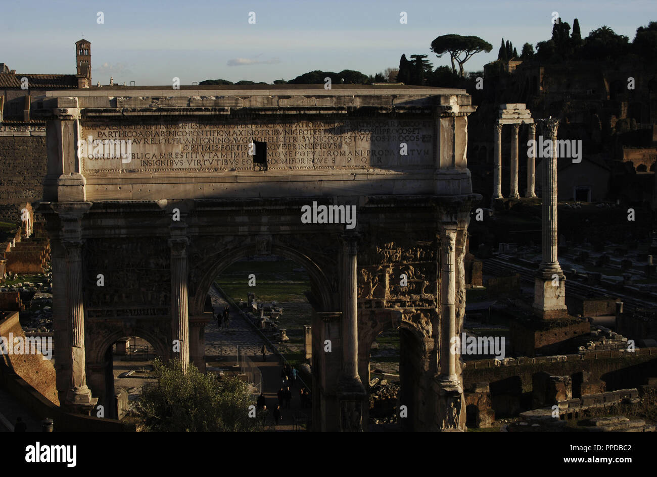 Italy. Rome. Roman Forum. Triumphal arch of Septimius Severus ...