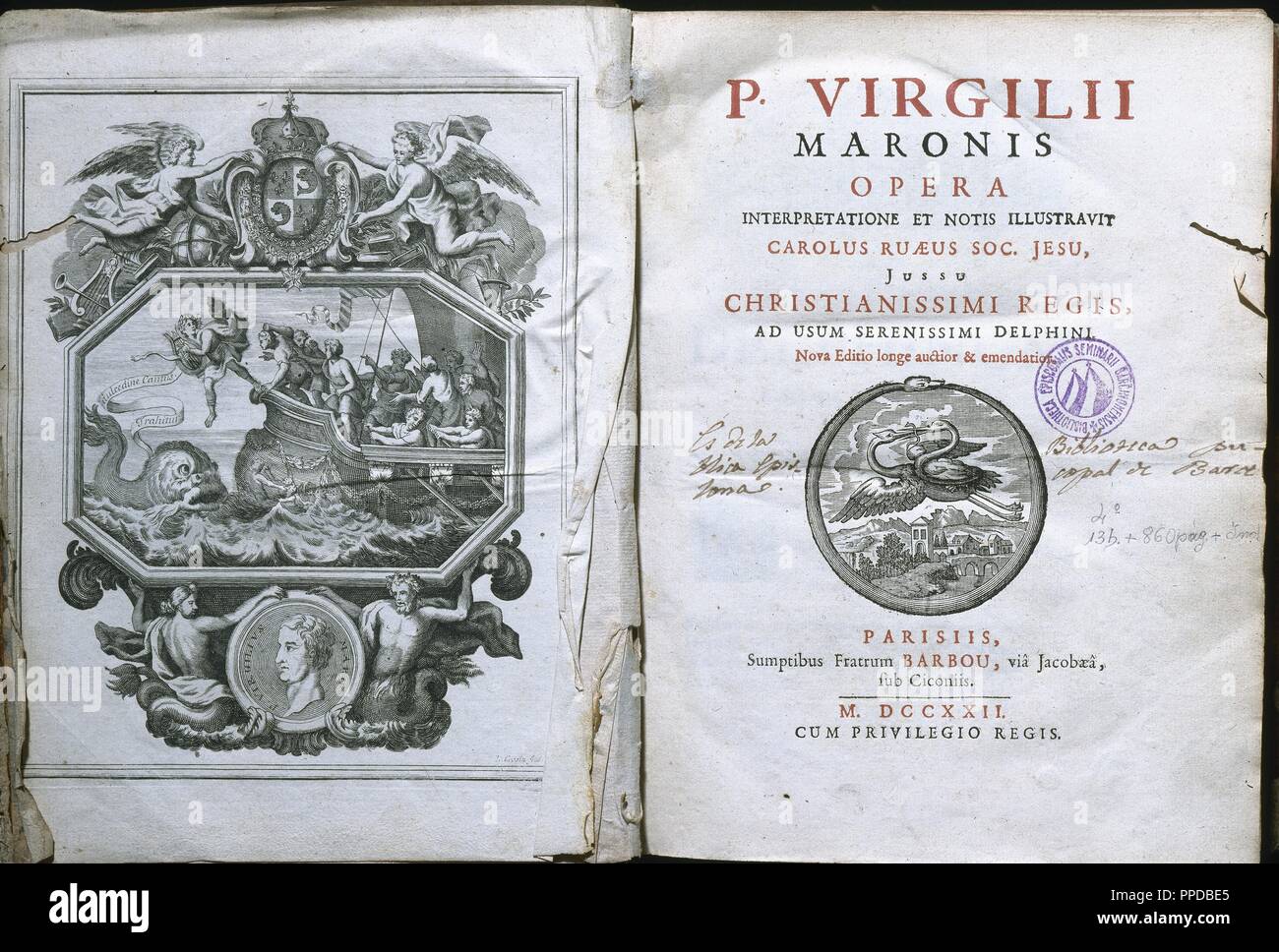 Virgil (70-19 B.C.). Classical Roman poet. Frontispiece and title page ...
