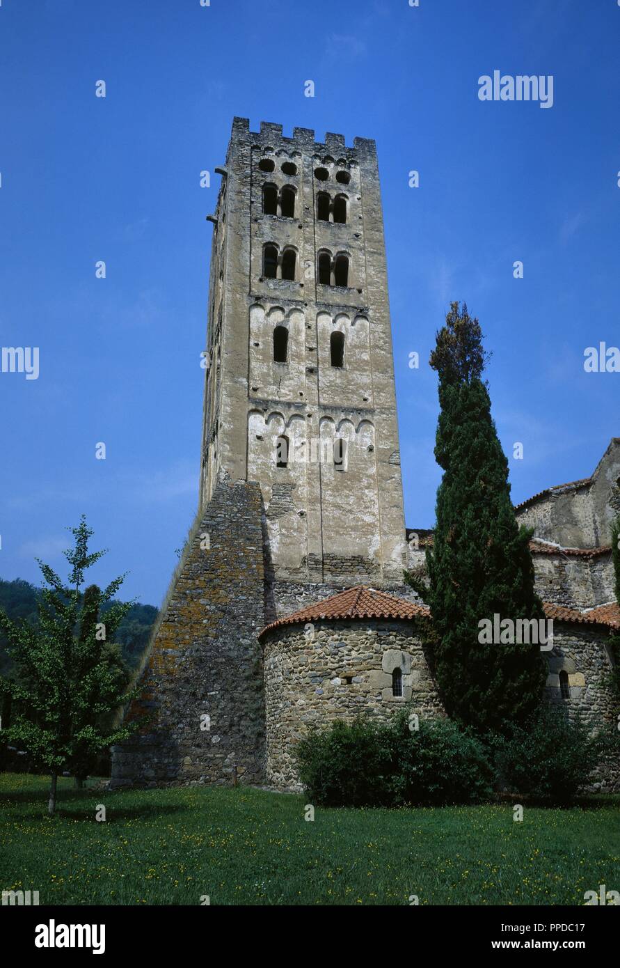 France. Pyrenees-Orientales department. Abbey of Saint-Michel de Cuxa ...