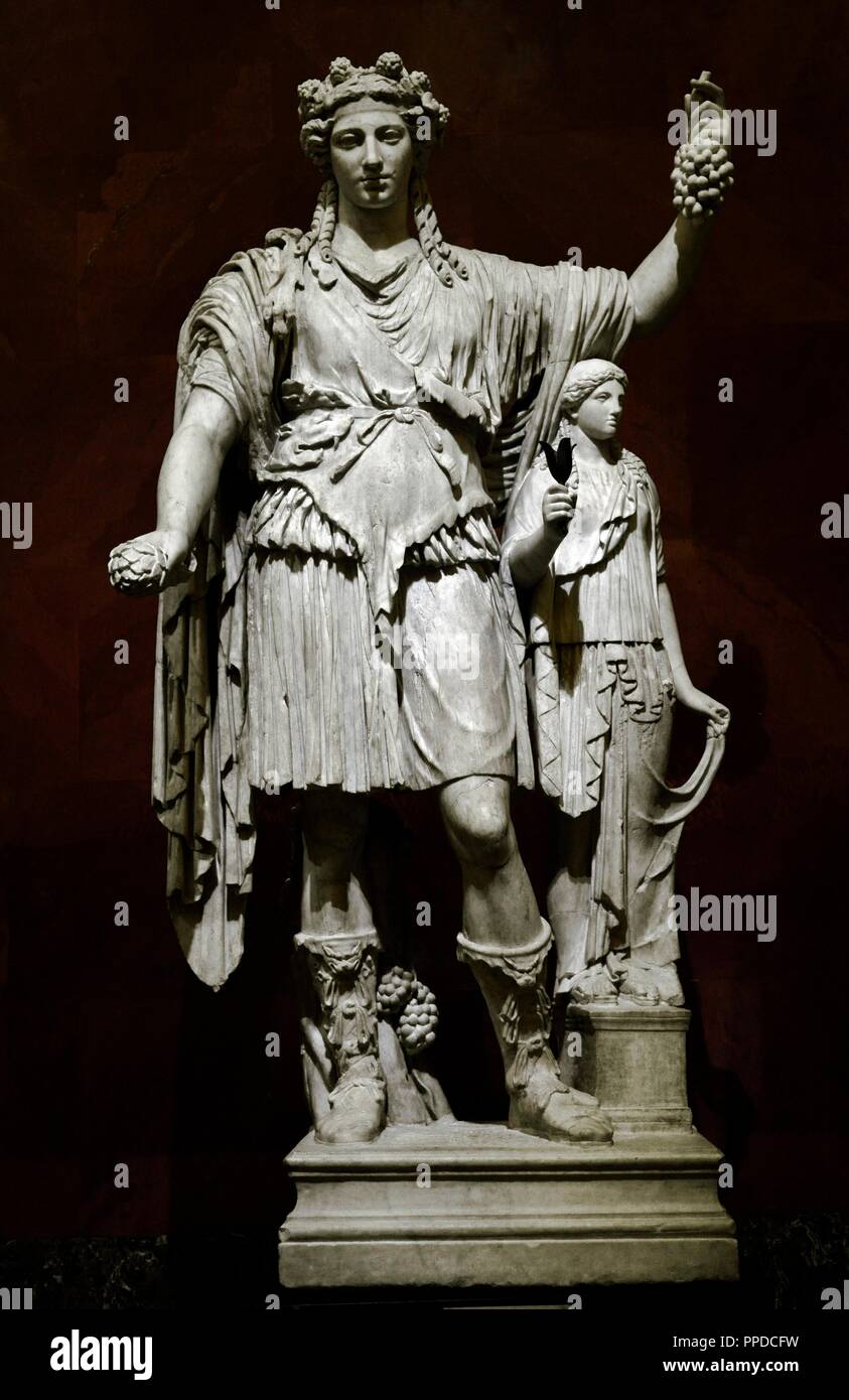 Statue of Dionysus. Marble. Roman work after Greek original of the 3rd ...