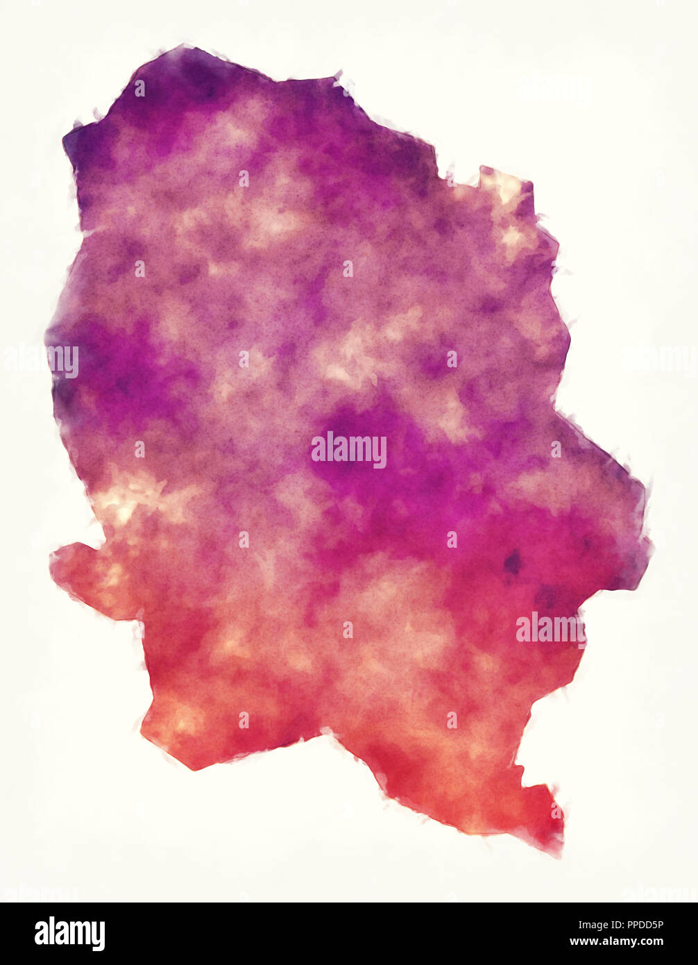 Northern Savonia region watercolor map of Finland in front of a white ...