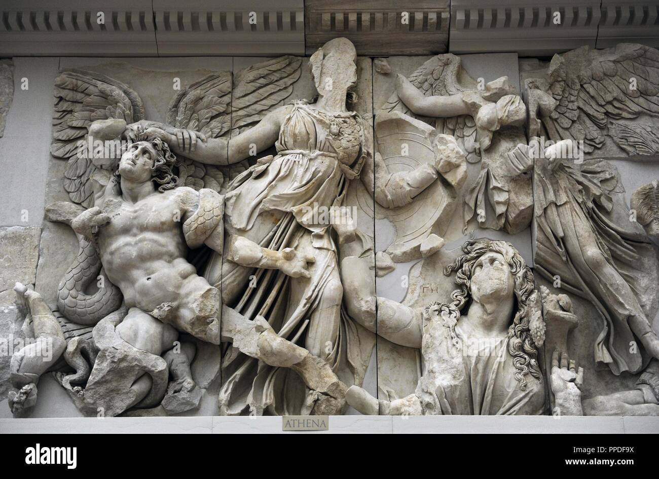 Pergamon Altar. Built by order of Eumenes II Soter. 164-156 BC by artists of the school of ...