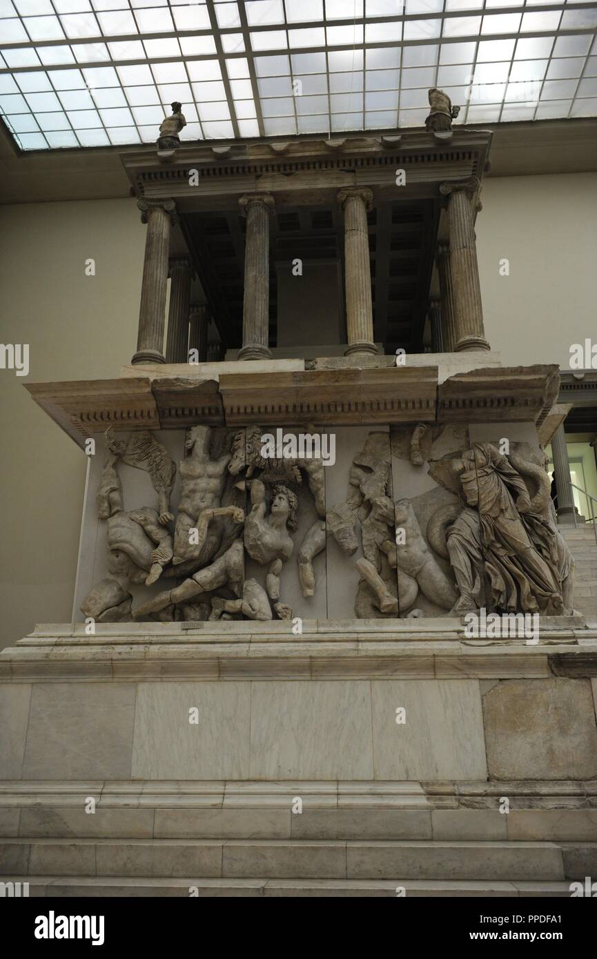 Pergamon Altar. Built by order of Eumenes II Soter. 164-156 BC by ...