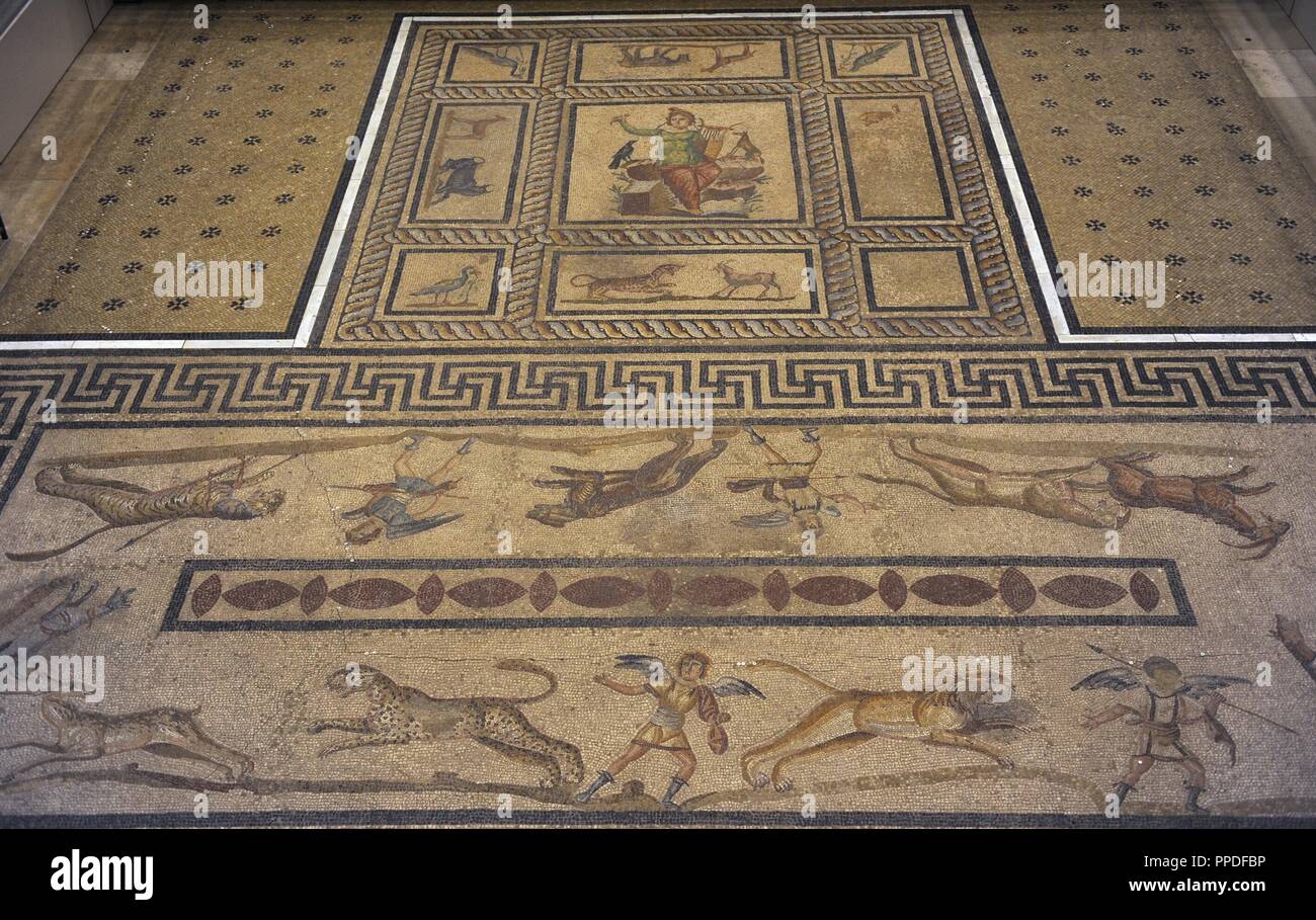 Mosaic of Orpheus. 200 AD. Of a private room, dining room or triclinium ...