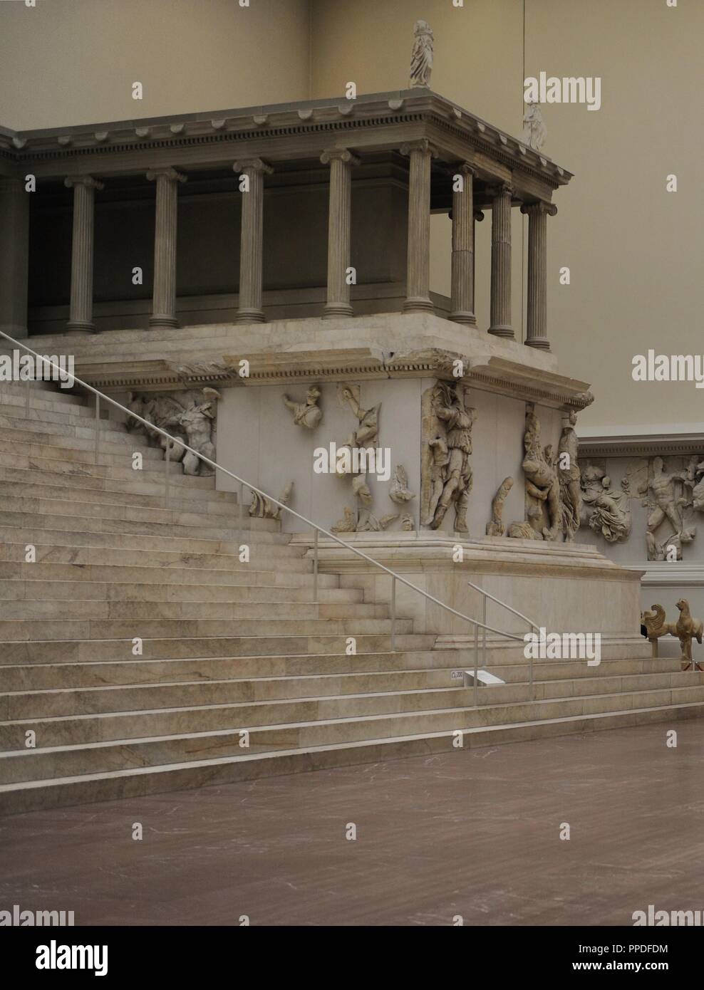 Pergamon Altar. Built by order of Eumenes II Soter. 164-156 BC. Marble ...