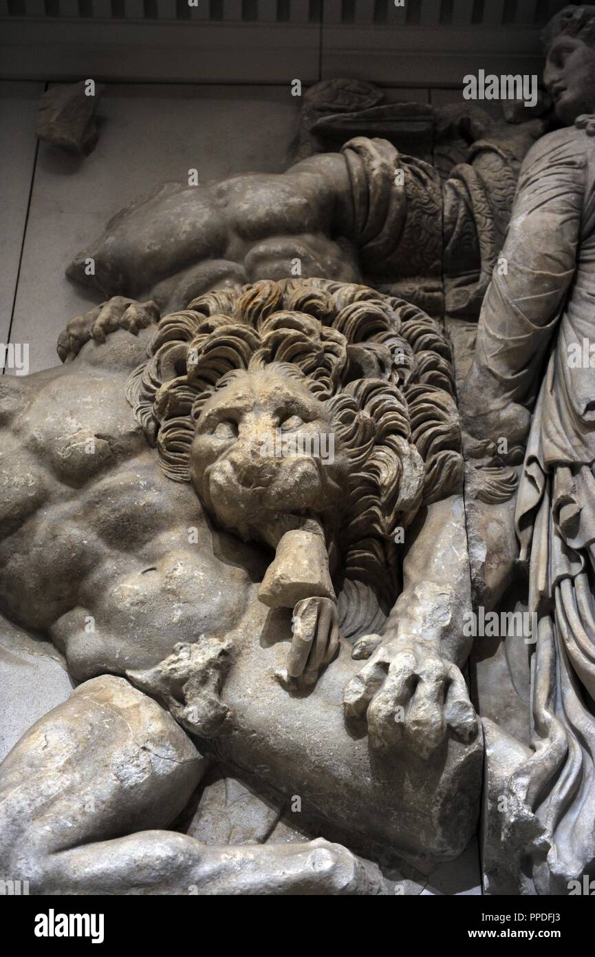 Pergamon Altar. Built by order of Eumenes II Soter. 164-156 BC by ...