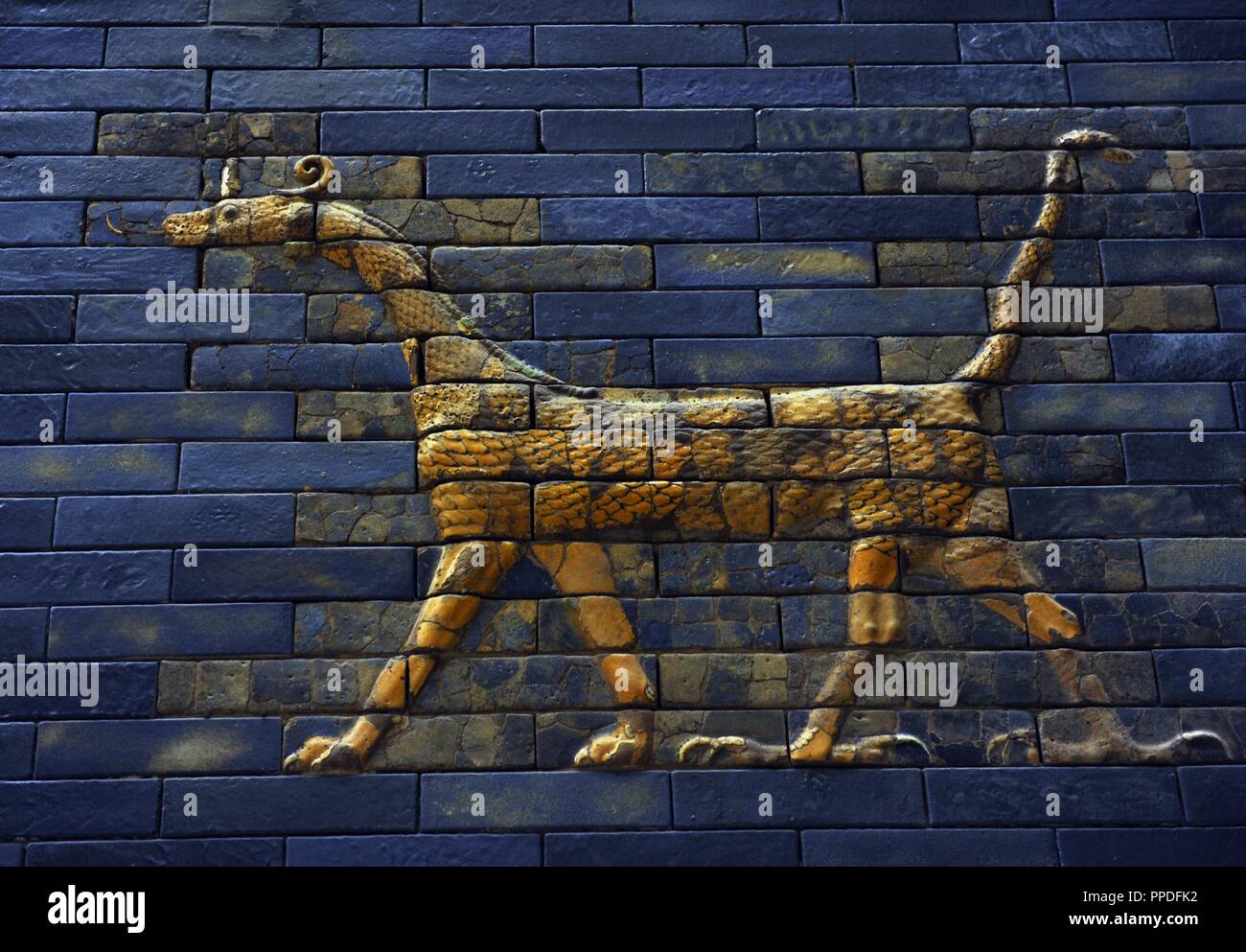Mesopotamian art. Neo-Babylonian. Ishtar Gate, one of the eight gates ...