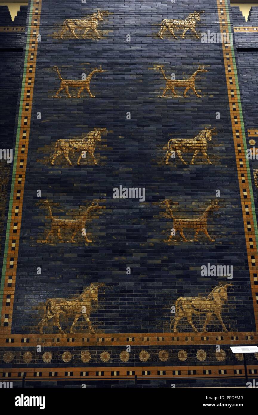Ishtar Gate. The eight gate of the inner wall of Babylon. Built in 575 ...