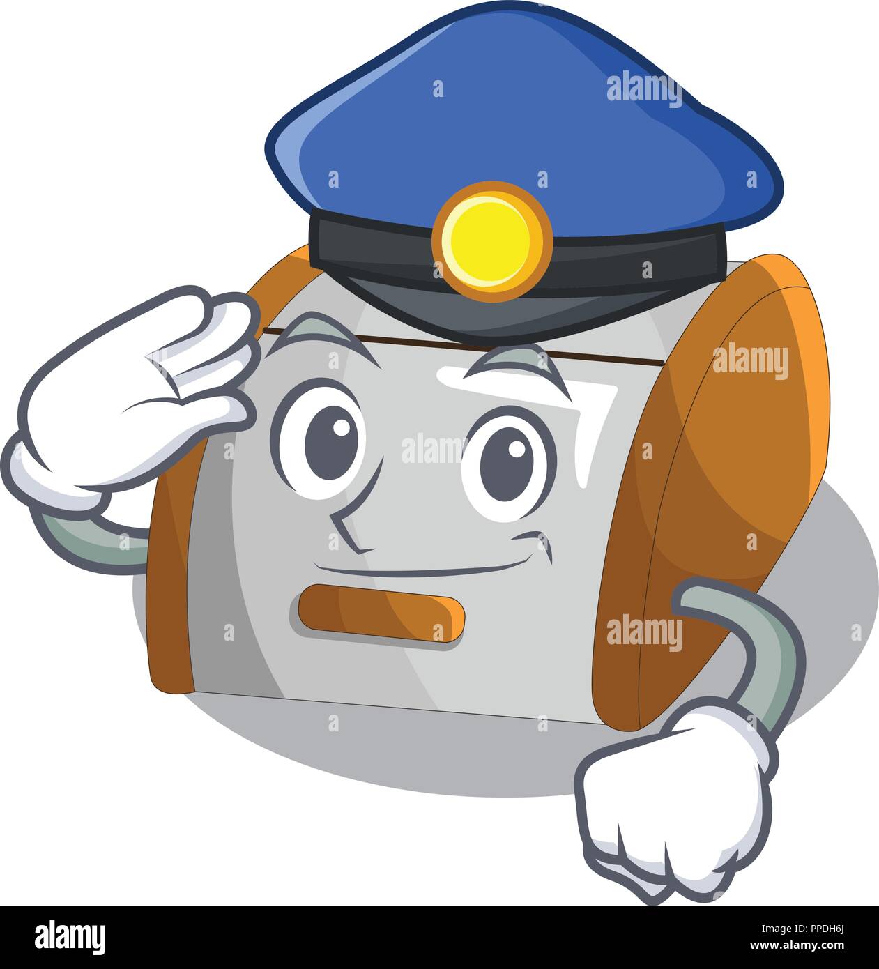 Police cartoon container bread bin in table Stock Vector Image & Art ...