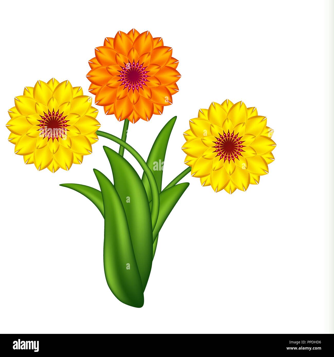 Vector illustration of sunny flowers. Gradient meshes Stock Vector ...
