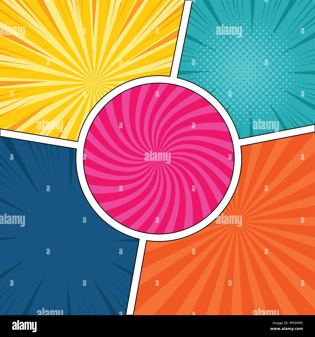 Colored comic pages with halftone effects Stock Vector Image & Art - Alamy