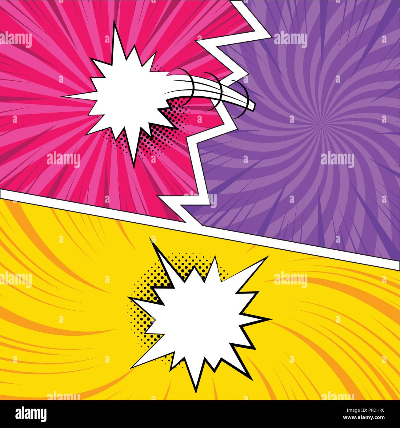 Colored comic pages with halftone effects Stock Vector Image & Art - Alamy