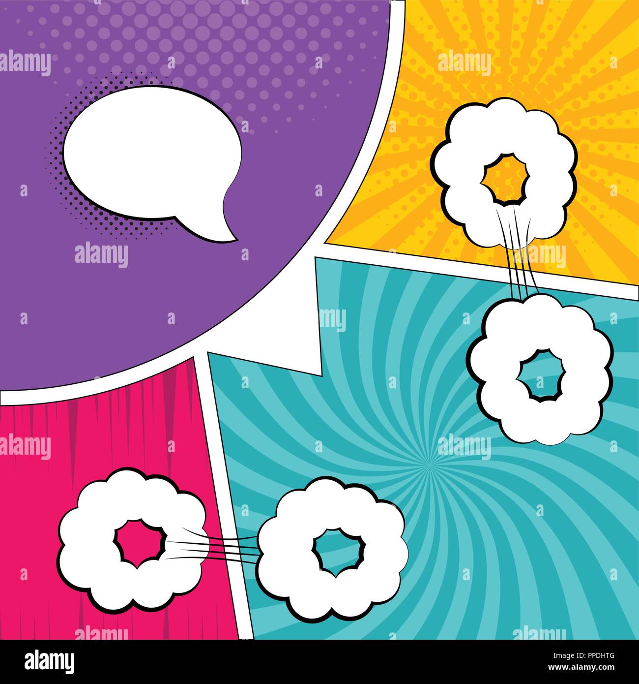 Colored comic pages with halftone effects Stock Vector Image & Art - Alamy