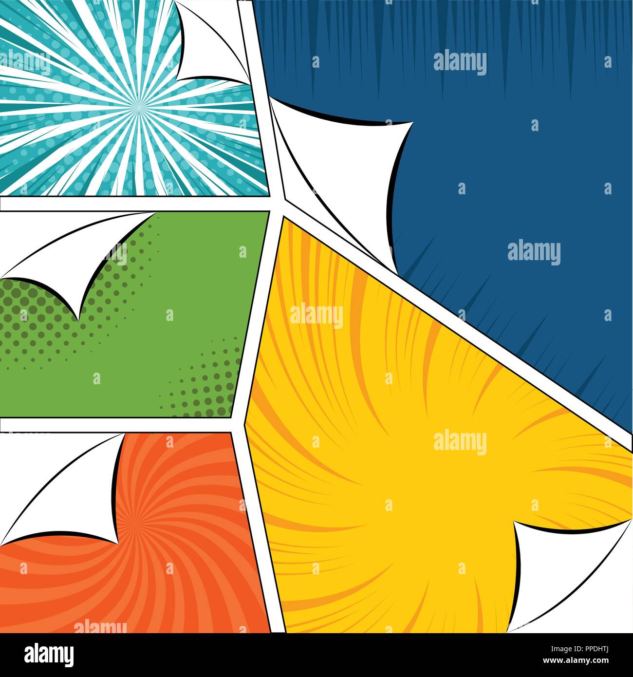 Colored comic pages with halftone effects Stock Vector Image & Art - Alamy