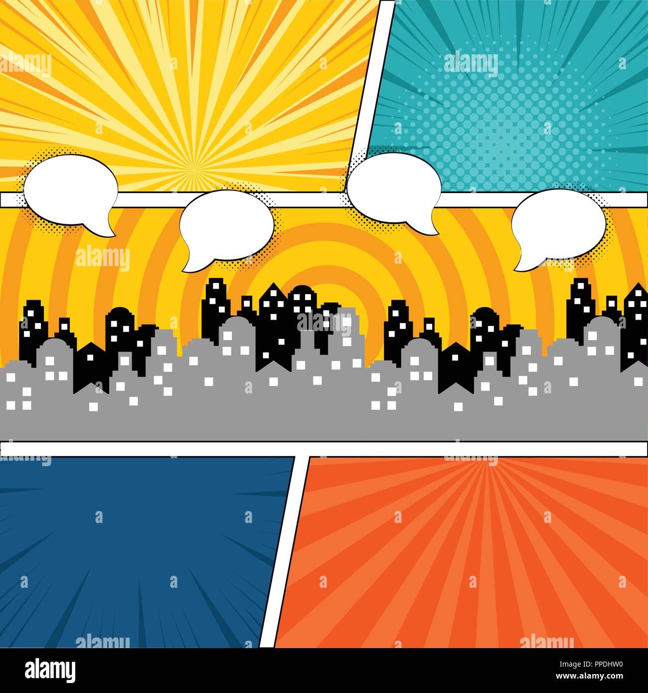 Colored comic pages with halftone effects Stock Vector Image & Art - Alamy