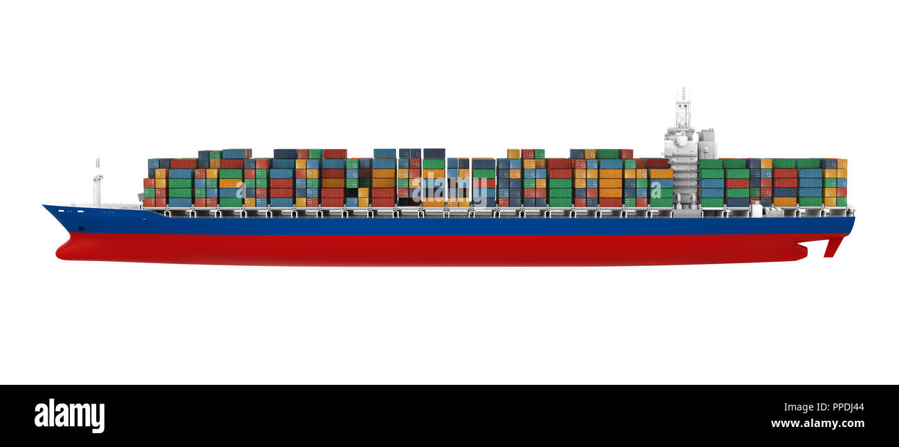 Container Ship Isolated Stock Photo - Alamy