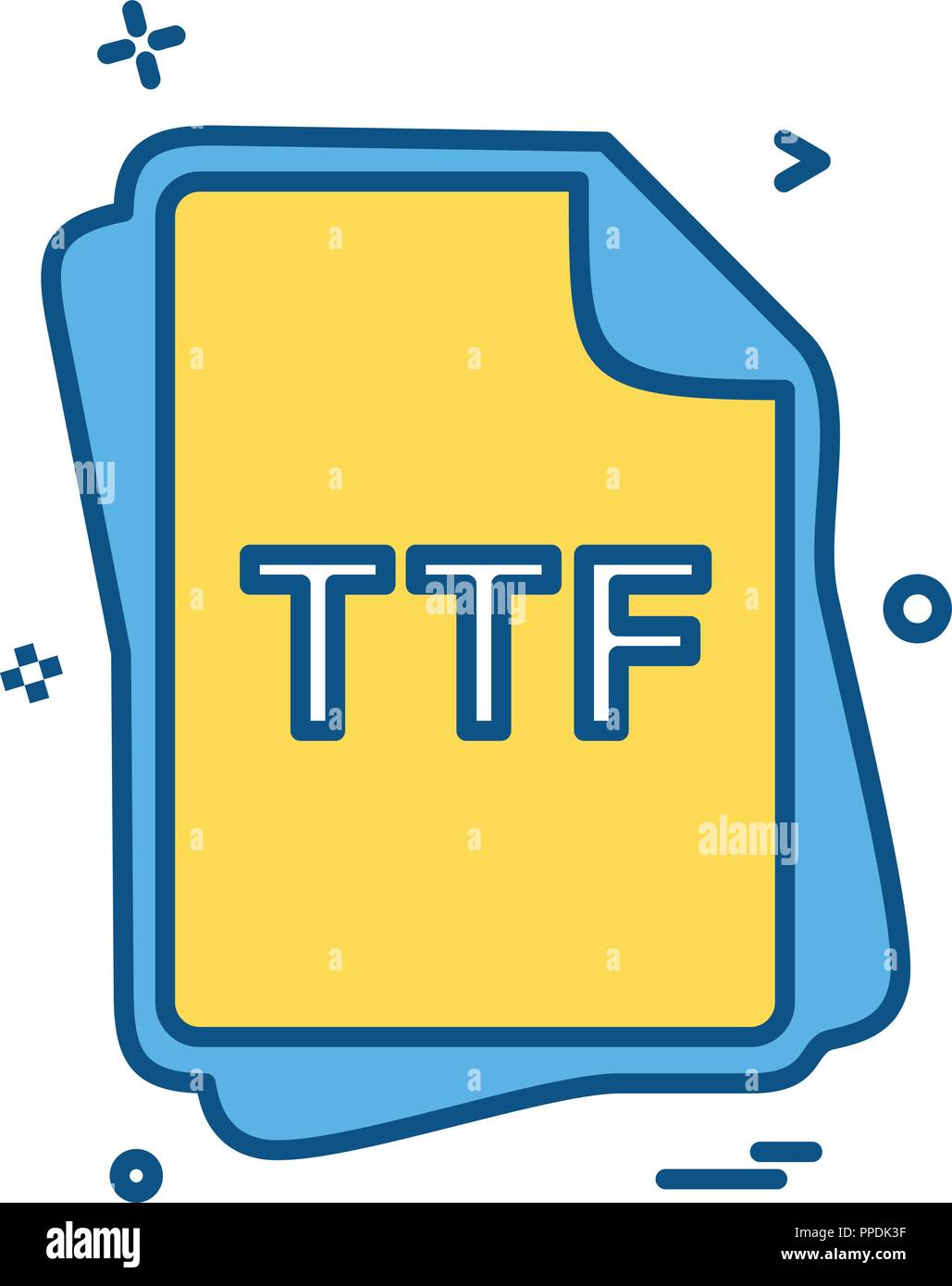 TTF file type icon design vector Stock Vector Image & Art - Alamy