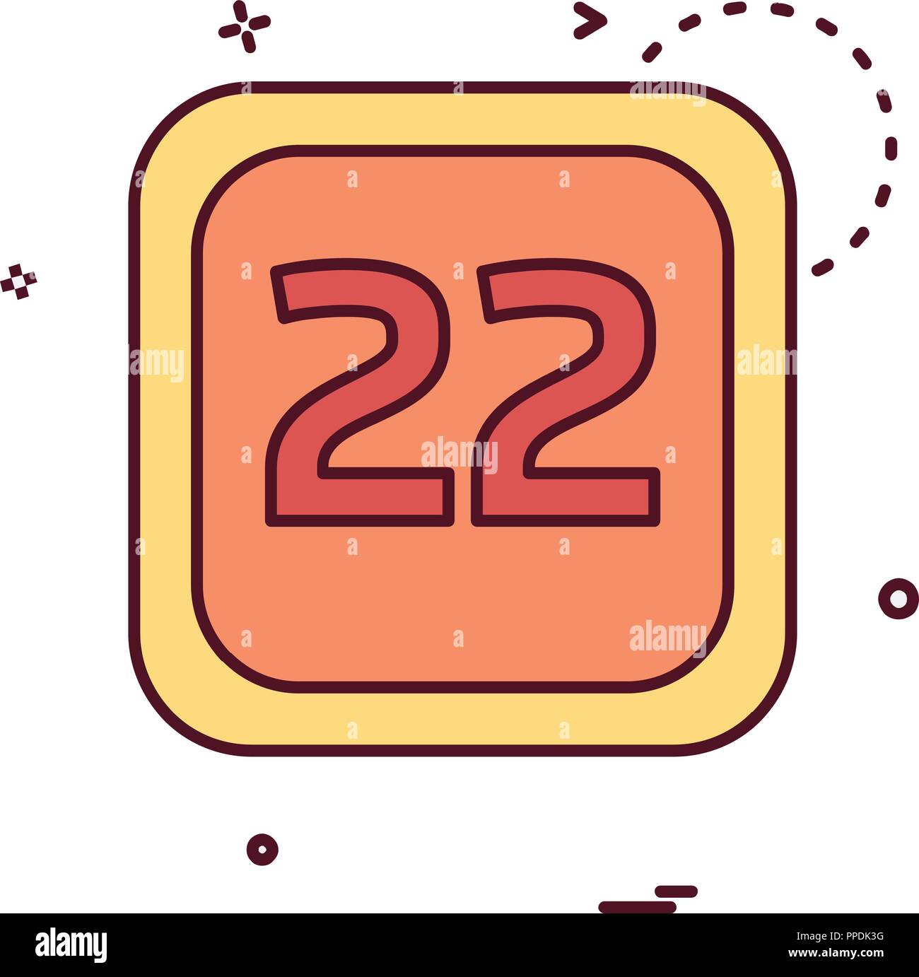 22 Date Calender icon design vector Stock Vector Image & Art - Alamy