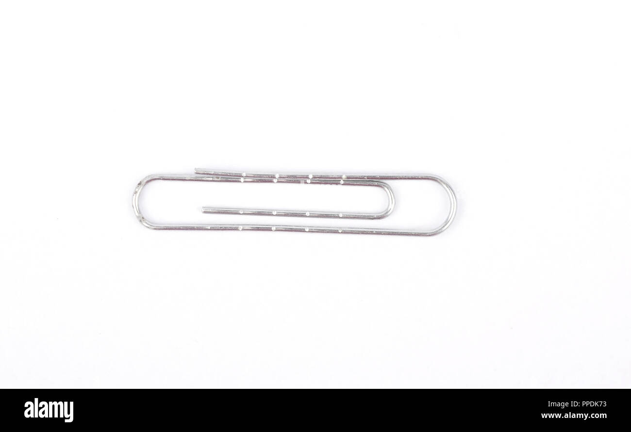 Paper clip on white background Stock Photo - Alamy