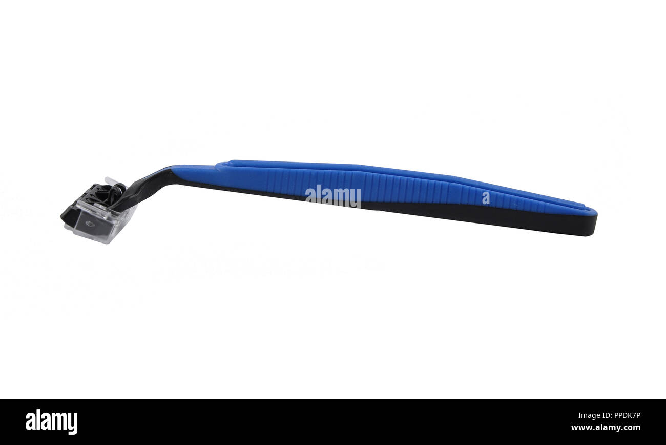 Disposable razor on white background Stock Photo - Alamy