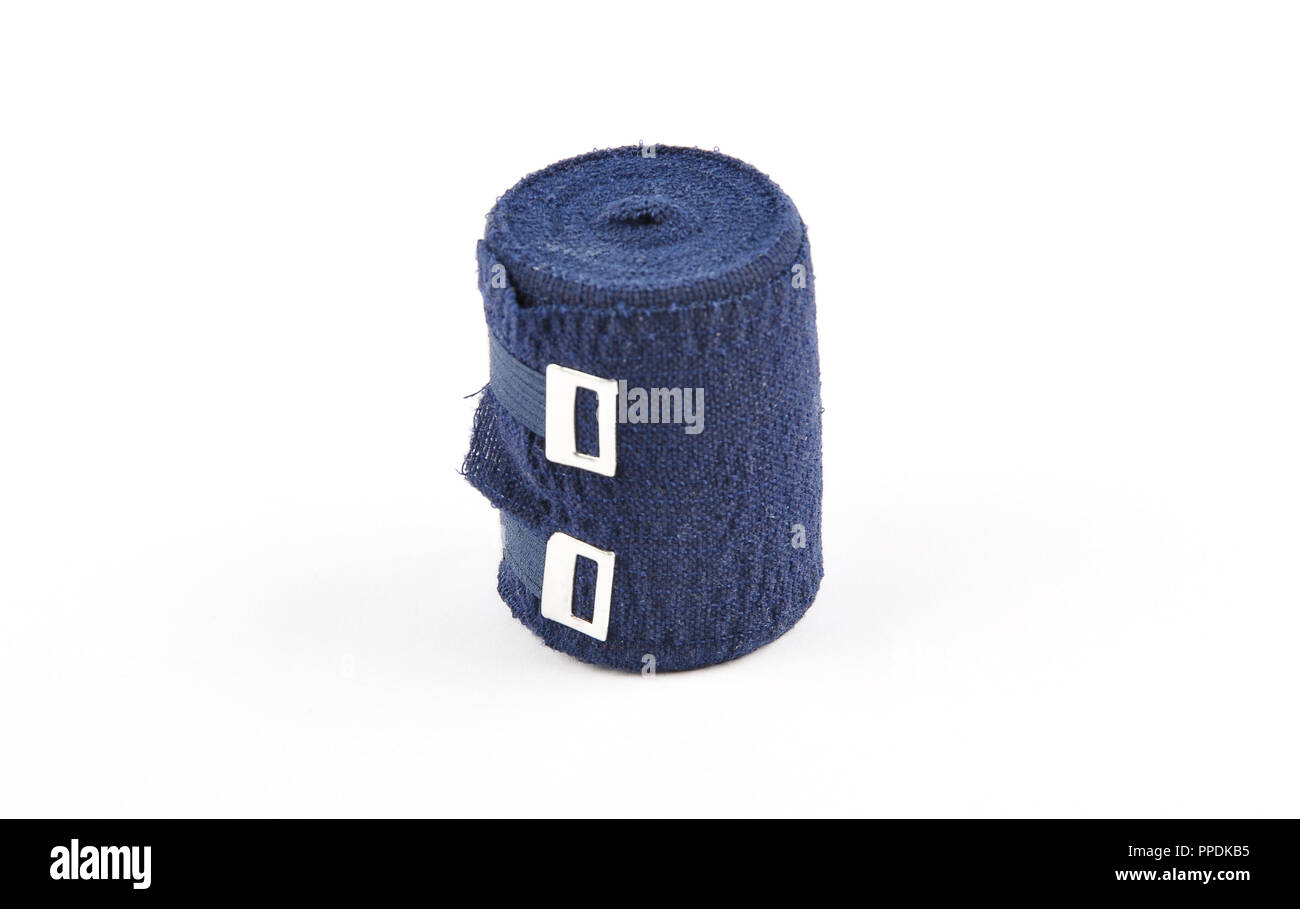 Blue bandage on white background Stock Photo - Alamy