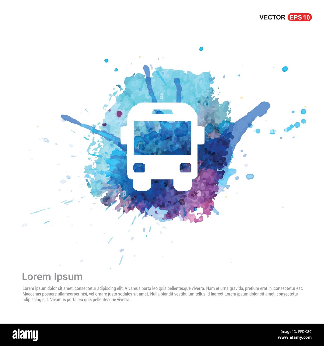 Watercolor bus transport Stock Vector Images - Alamy