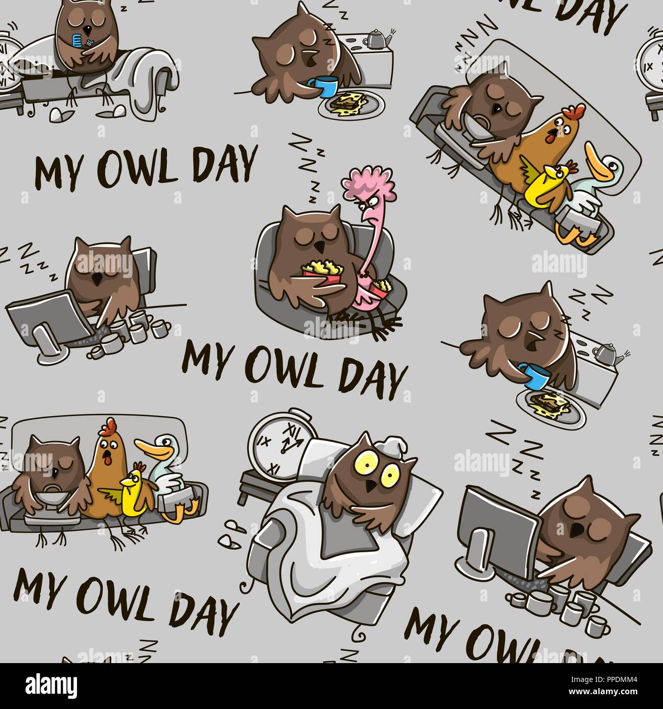 Owl and the day of the owl. Humorous comics about the life of an owl ...