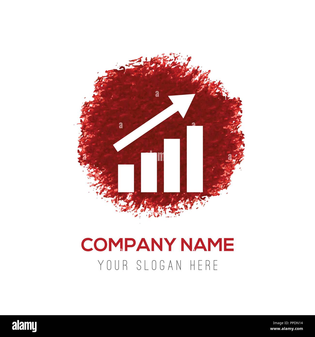 Business graph icon - Red WaterColor Circle Splash Stock Vector Image ...