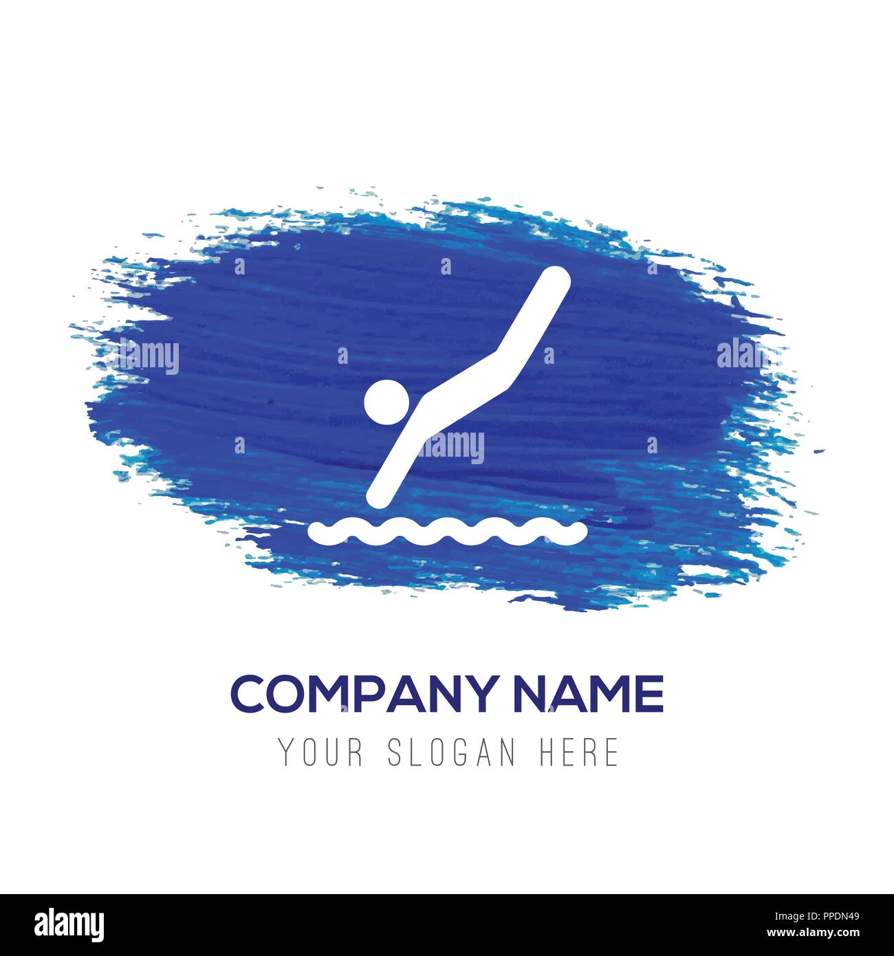 Swimming Icon - Blue watercolor background Stock Vector Image & Art - Alamy