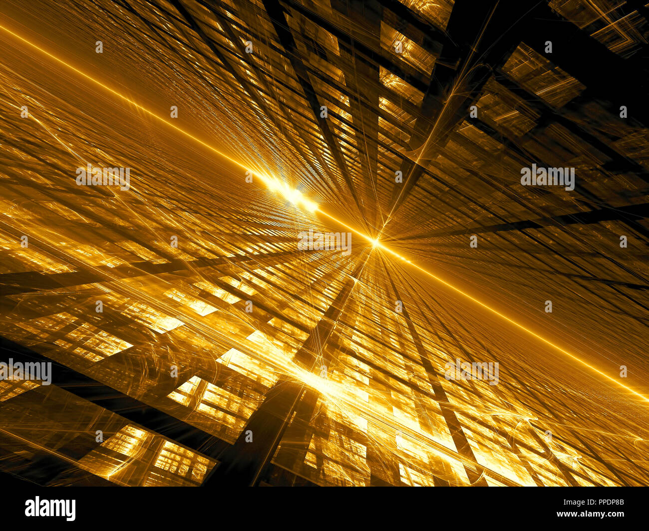 Tech background with grid and lights - abstract digitally genera Stock ...