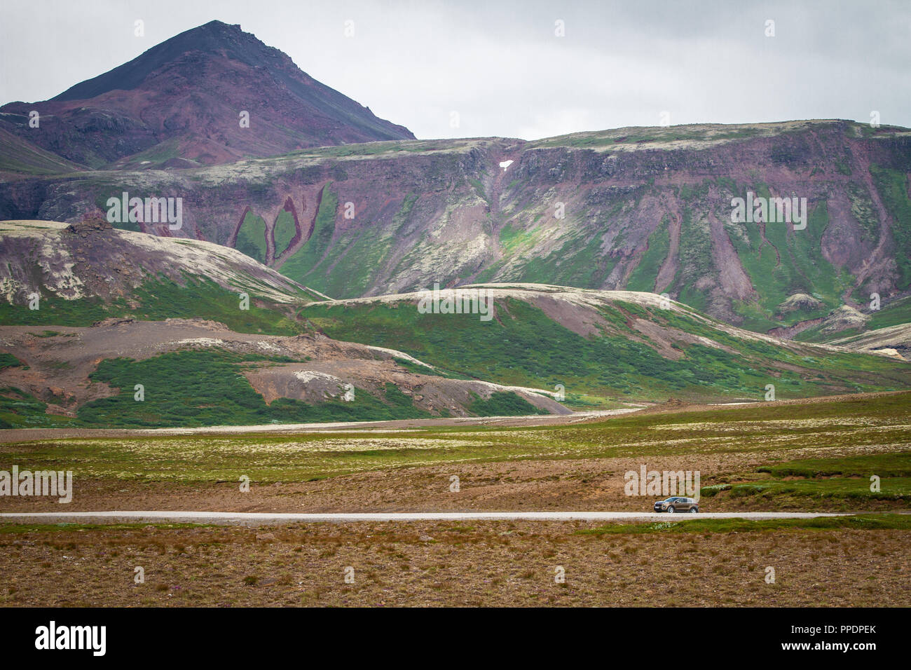 Iceland green landscape Stock Photo - Alamy