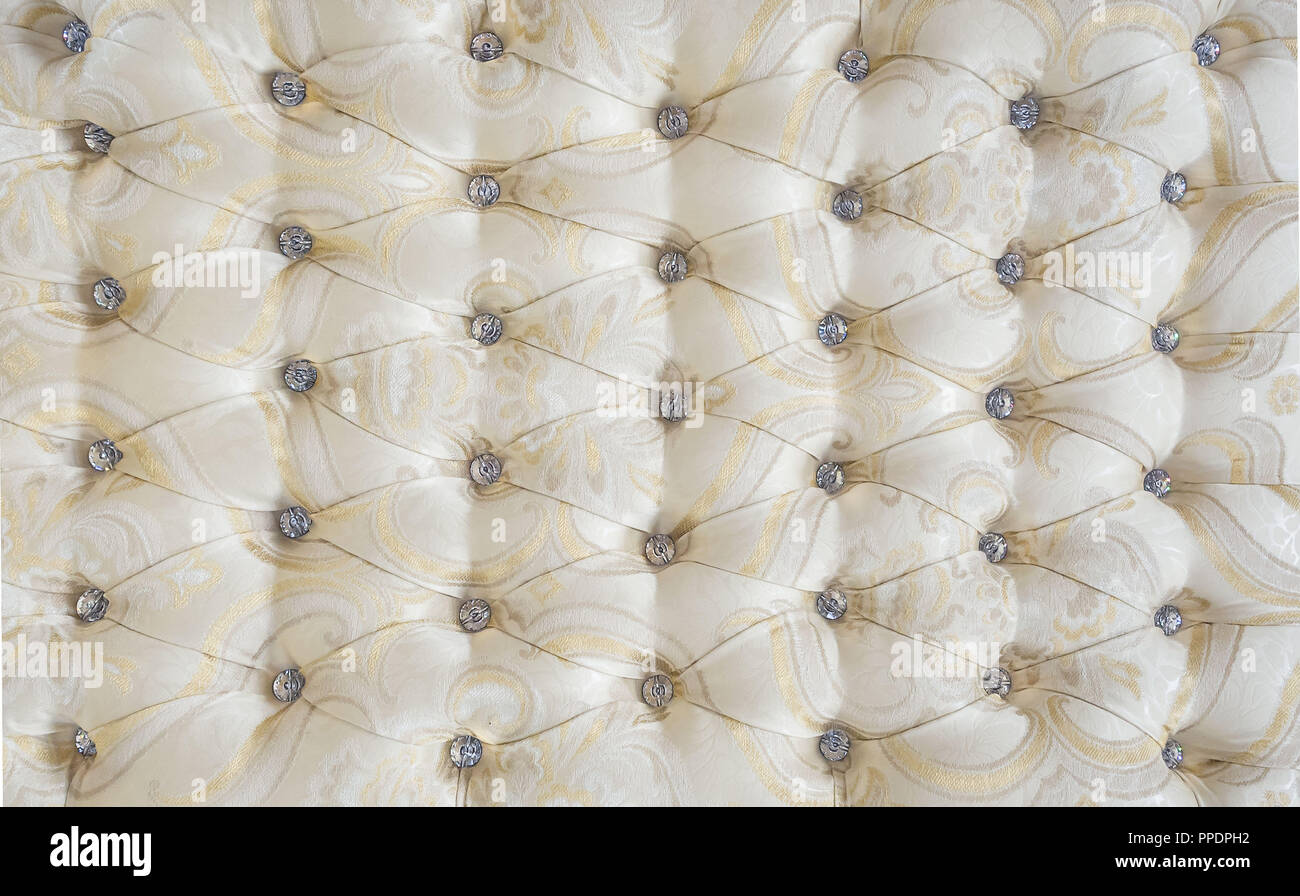 Decorative white textile background coach-type screed capitone ...