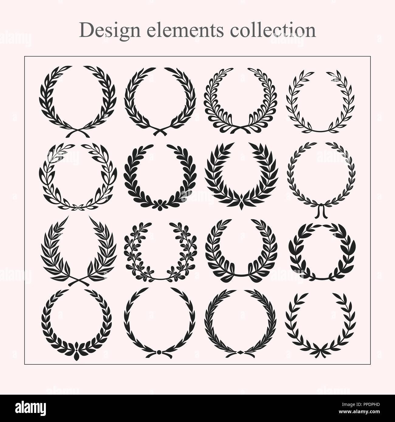 Set of black and white silhouette circular Stock Vector Image & Art - Alamy