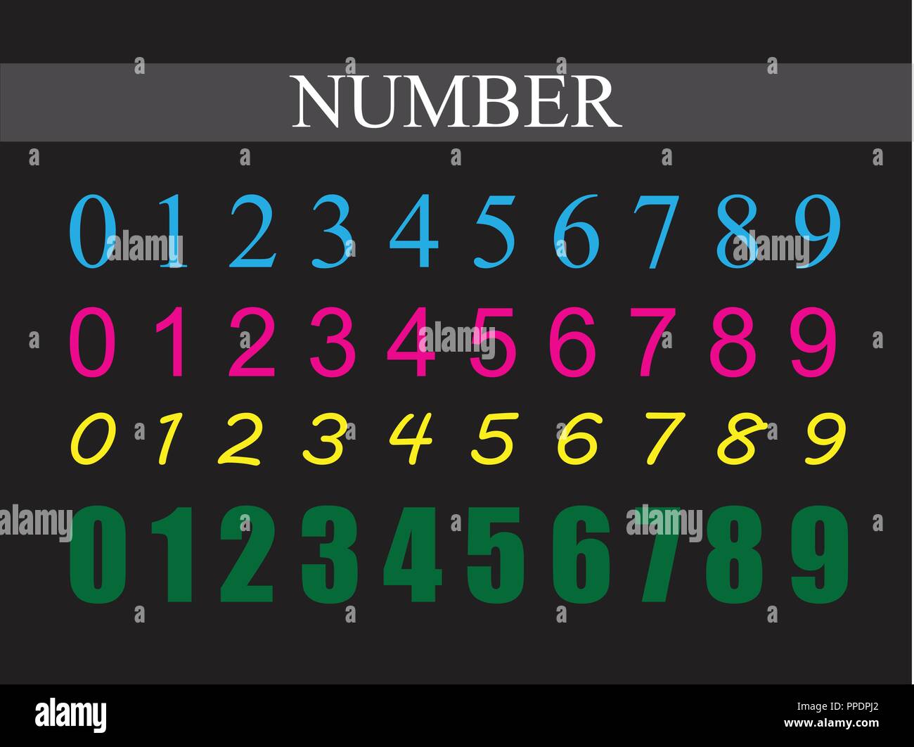 Coloring and grey Number set Stock Vector Image & Art - Alamy