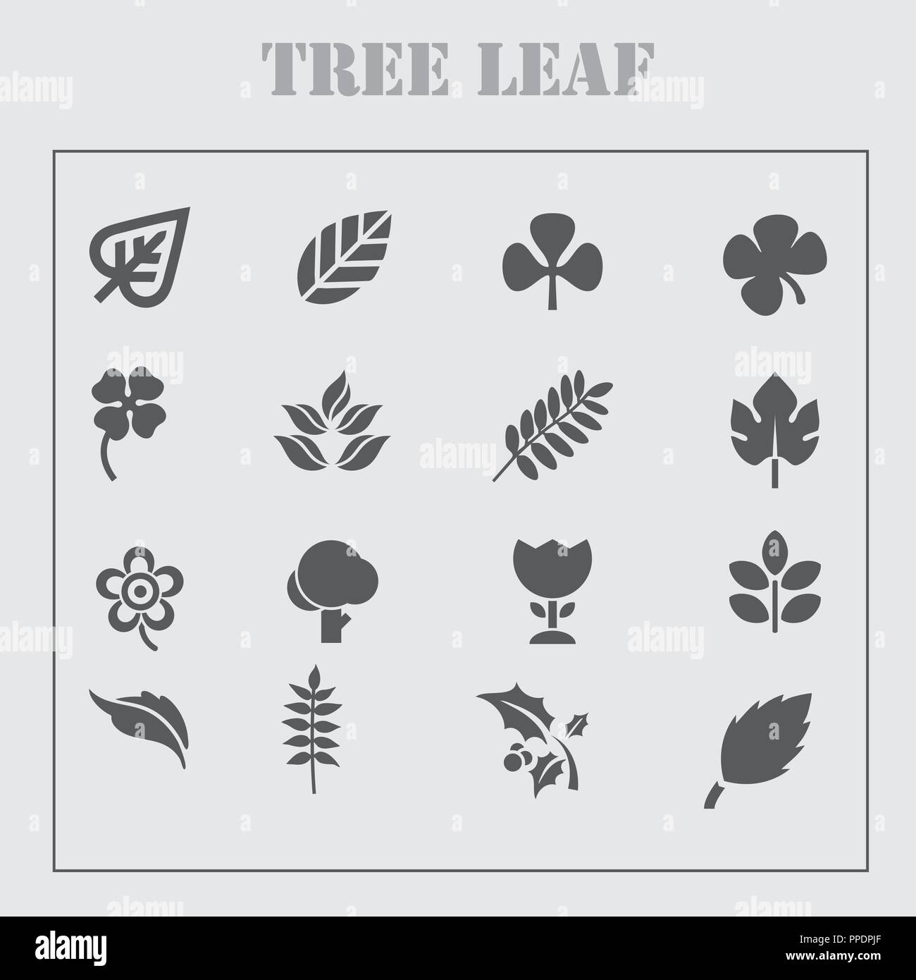 Leaf Icons Set on White Background. Vector Stock Vector Image & Art - Alamy