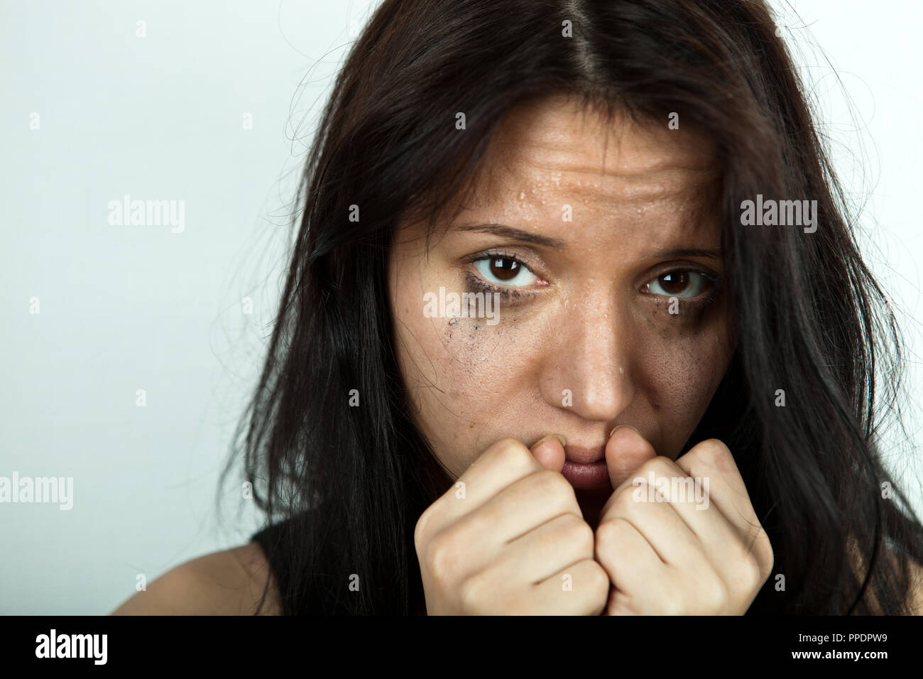 portrait of crying young woman Stock Photo - Alamy