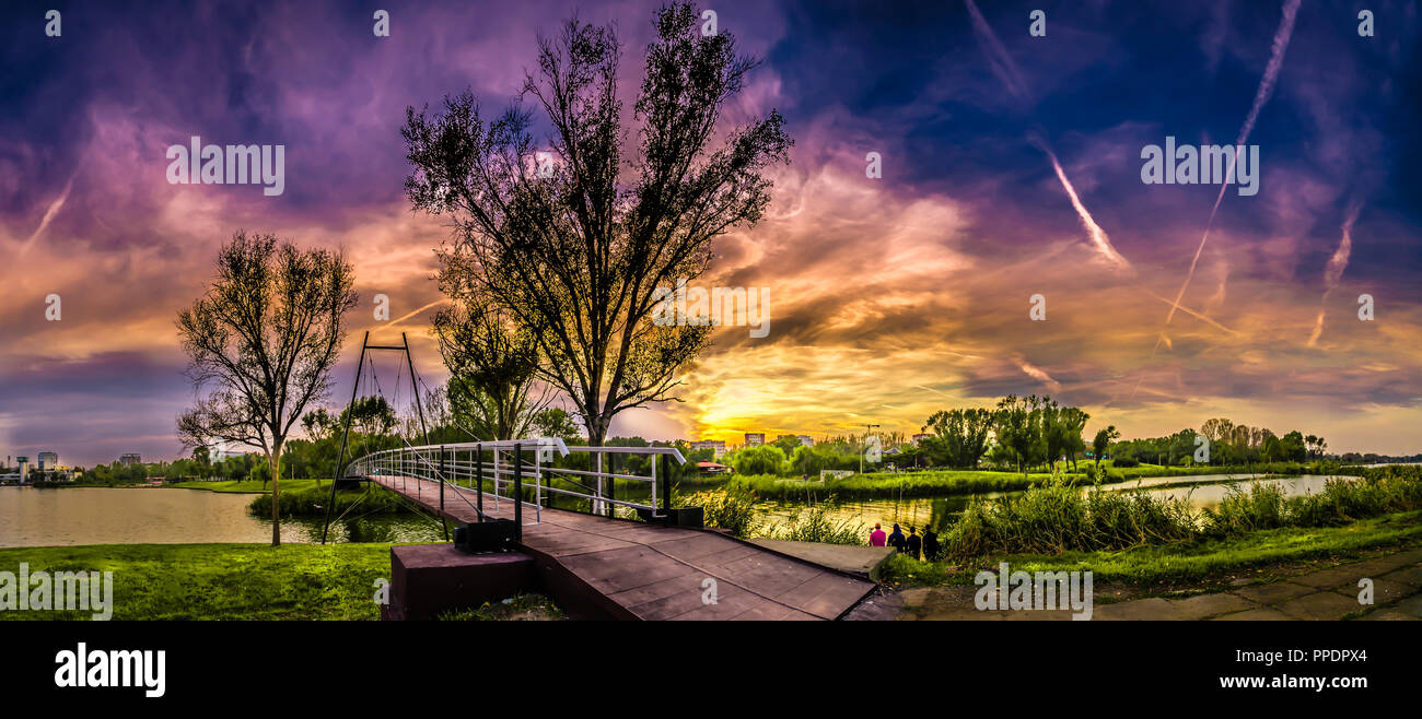 Constanta Romania bridge lake Stock Photo - Alamy