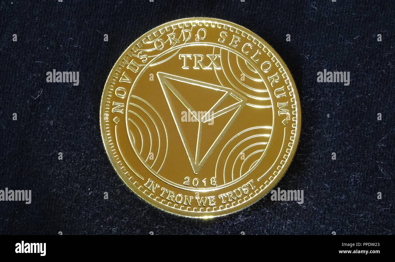 Tron, crypto currency coins, blockchain digital money Stock Photo - Alamy