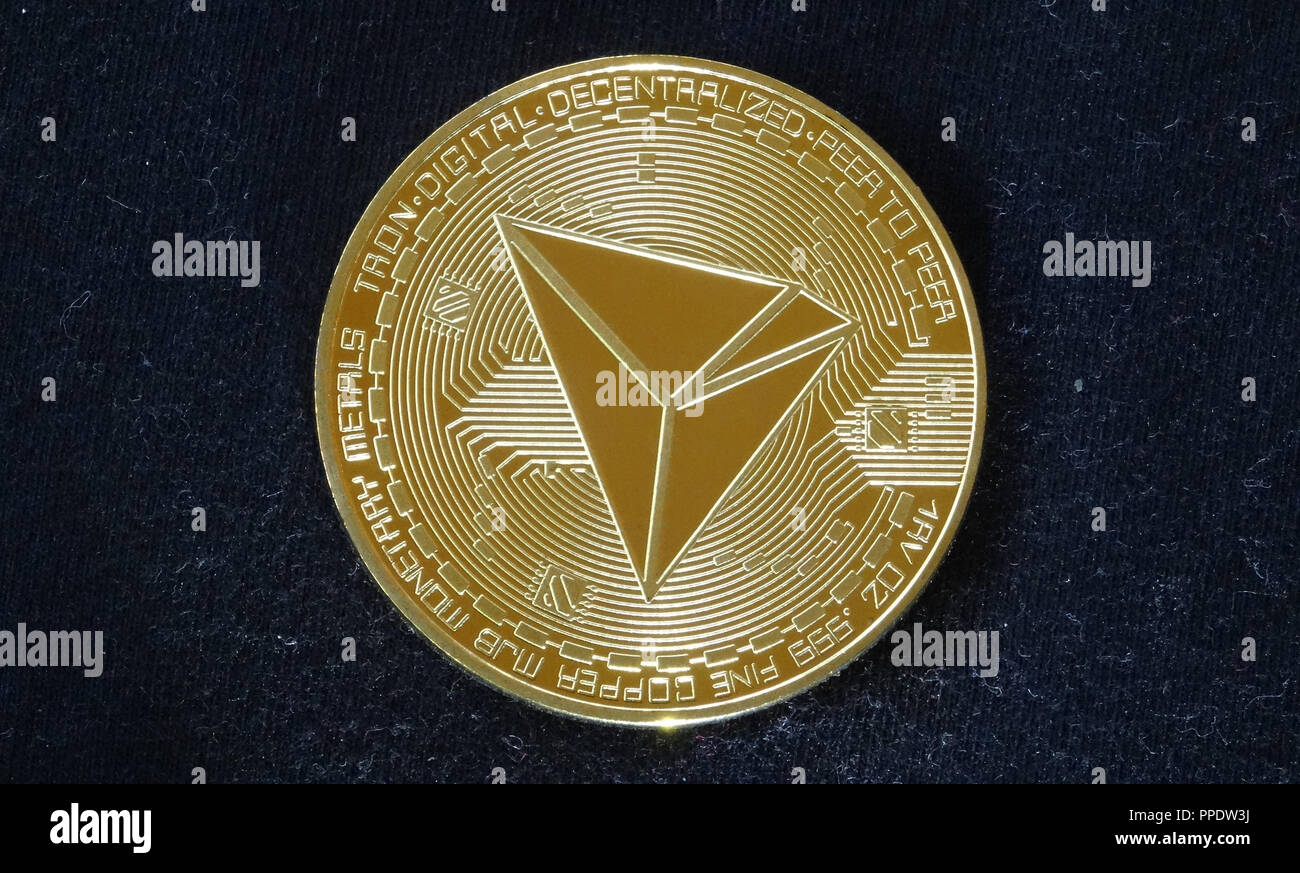 Tron, crypto currency coins, blockchain digital money Stock Photo - Alamy