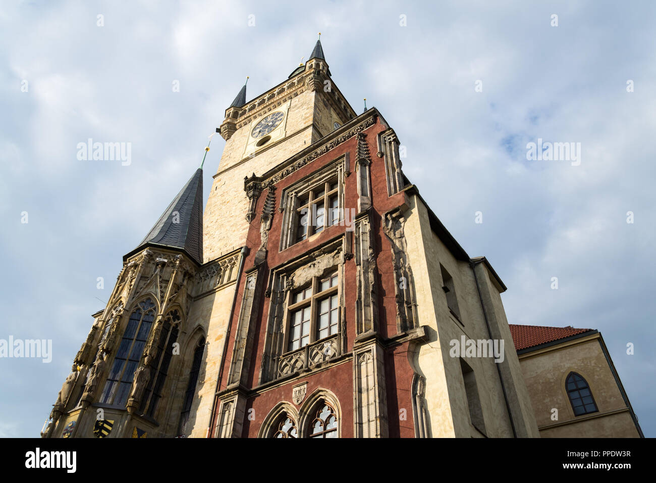 Old Town Tower with Hall remains, Old Town Square, UNESCO World Heritage Site, Prague, Czech ...