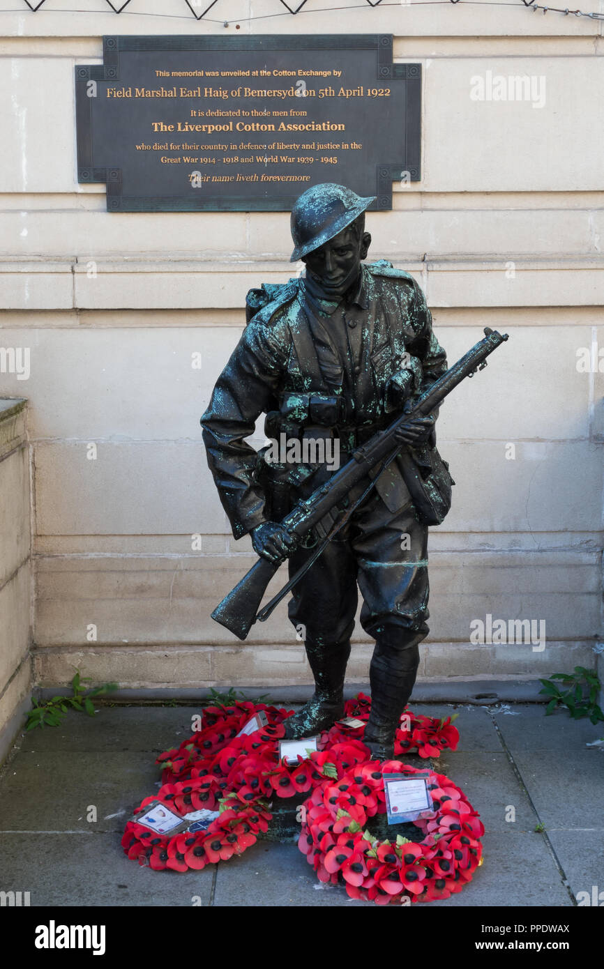 Statue in Exchange Flags Liverpool dedicated to the men from the ...