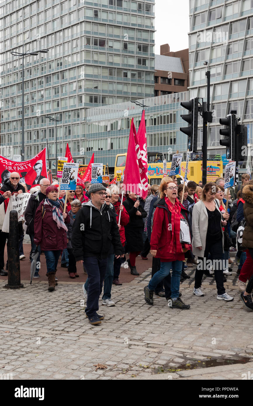 Save our NHS demonstration in Liverpool UK September 2018 Stock Photo ...