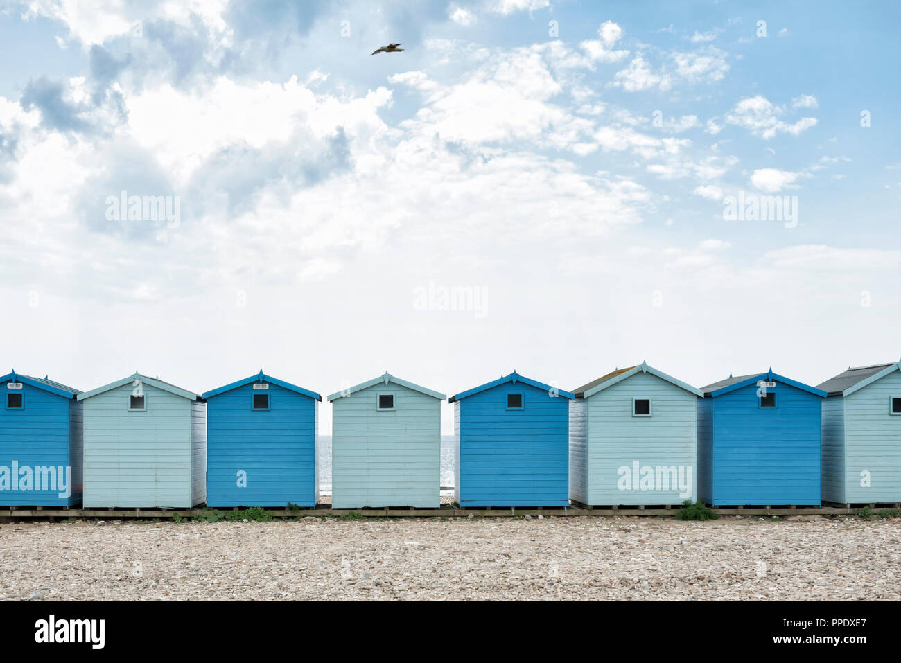 Wooden beach huts english coast summertime hi-res stock photography and ...