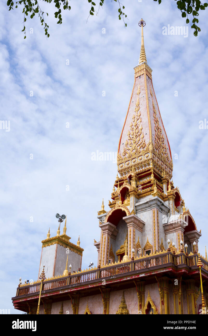 Wat Chalong, or Chalong Temple, built at the beginning on 19th century ...