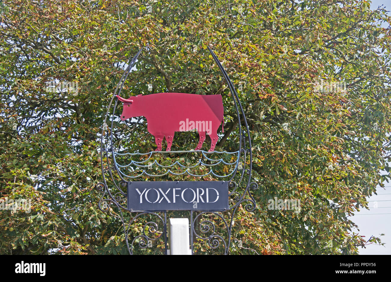 Yoxford Village Sign Suffolk Stock Photo - Alamy